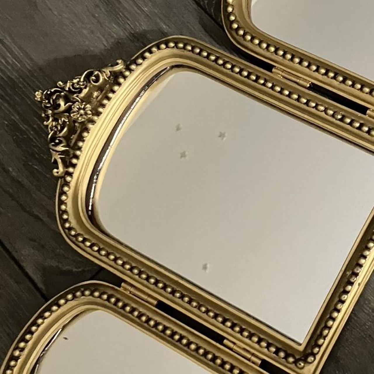 Three way mini vanity mirror (gold) #homedecor... | Depop