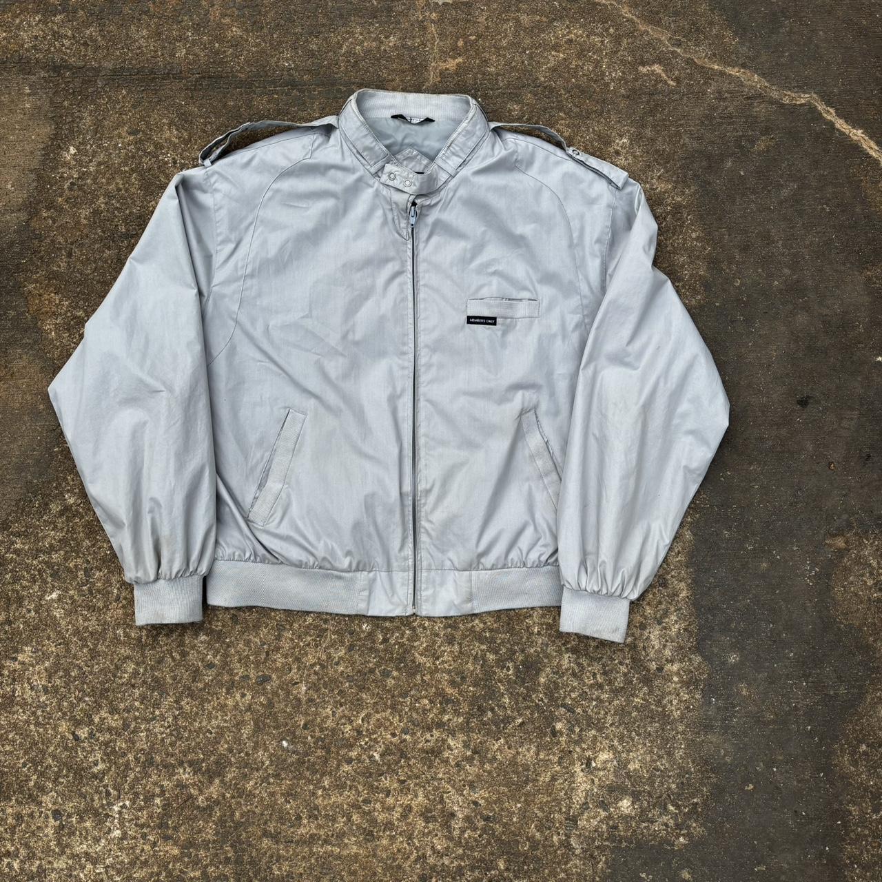 Vintage 80s Members Only Bomber Jacket Grey Small... | Depop