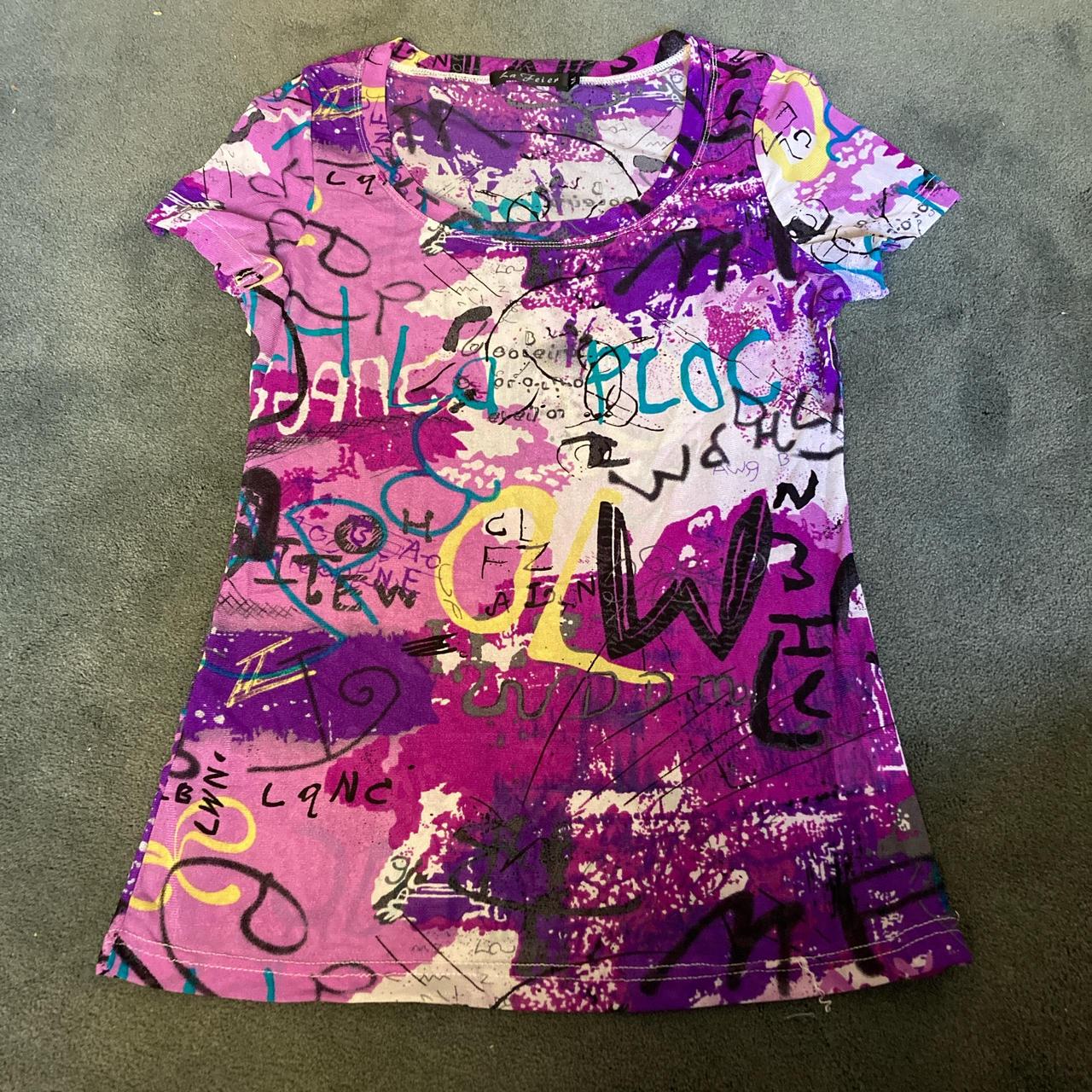 sheer airbrushed artsy shirt! size medium perfect... - Depop