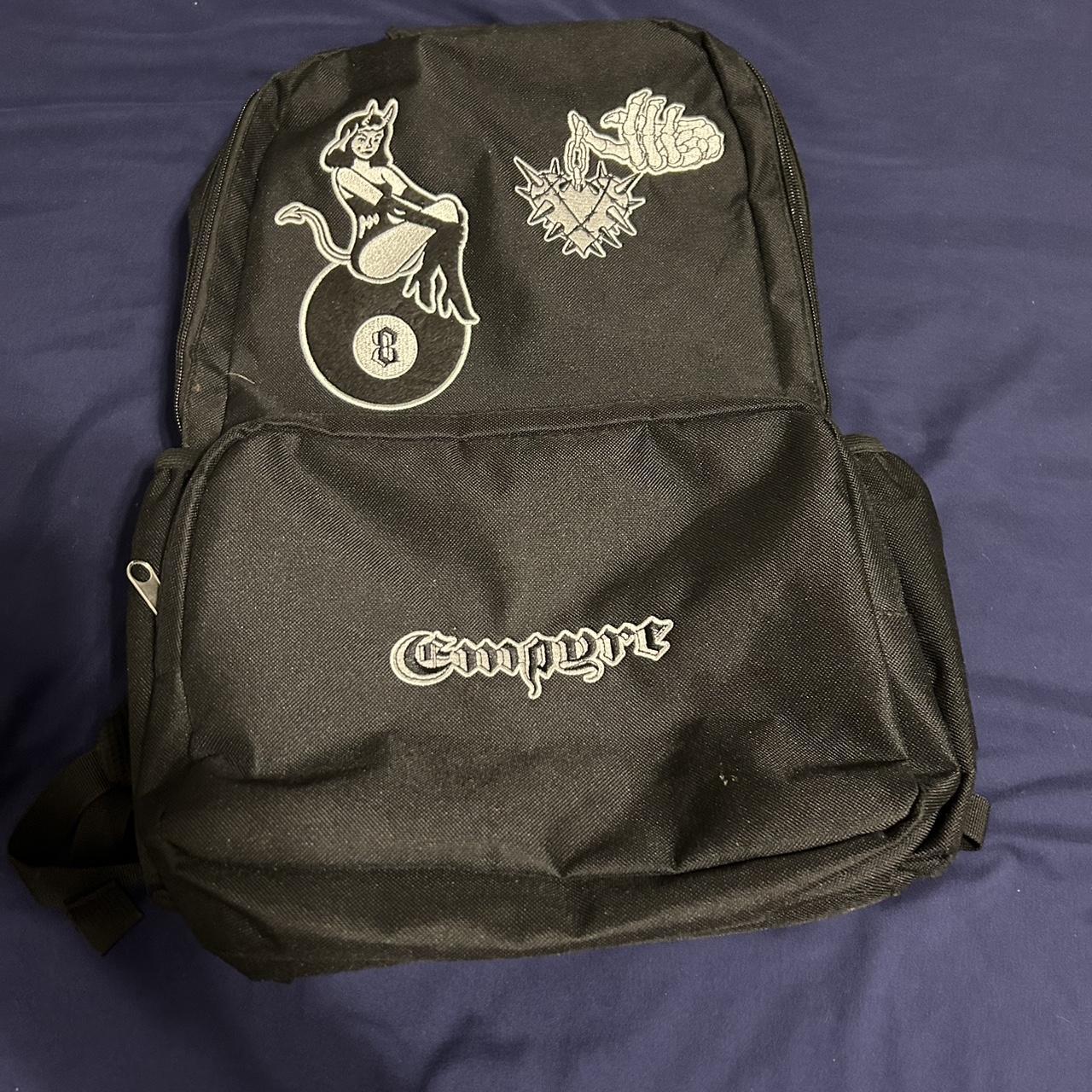 Empyre backpack Black and white Worn twice Dm offers - Depop