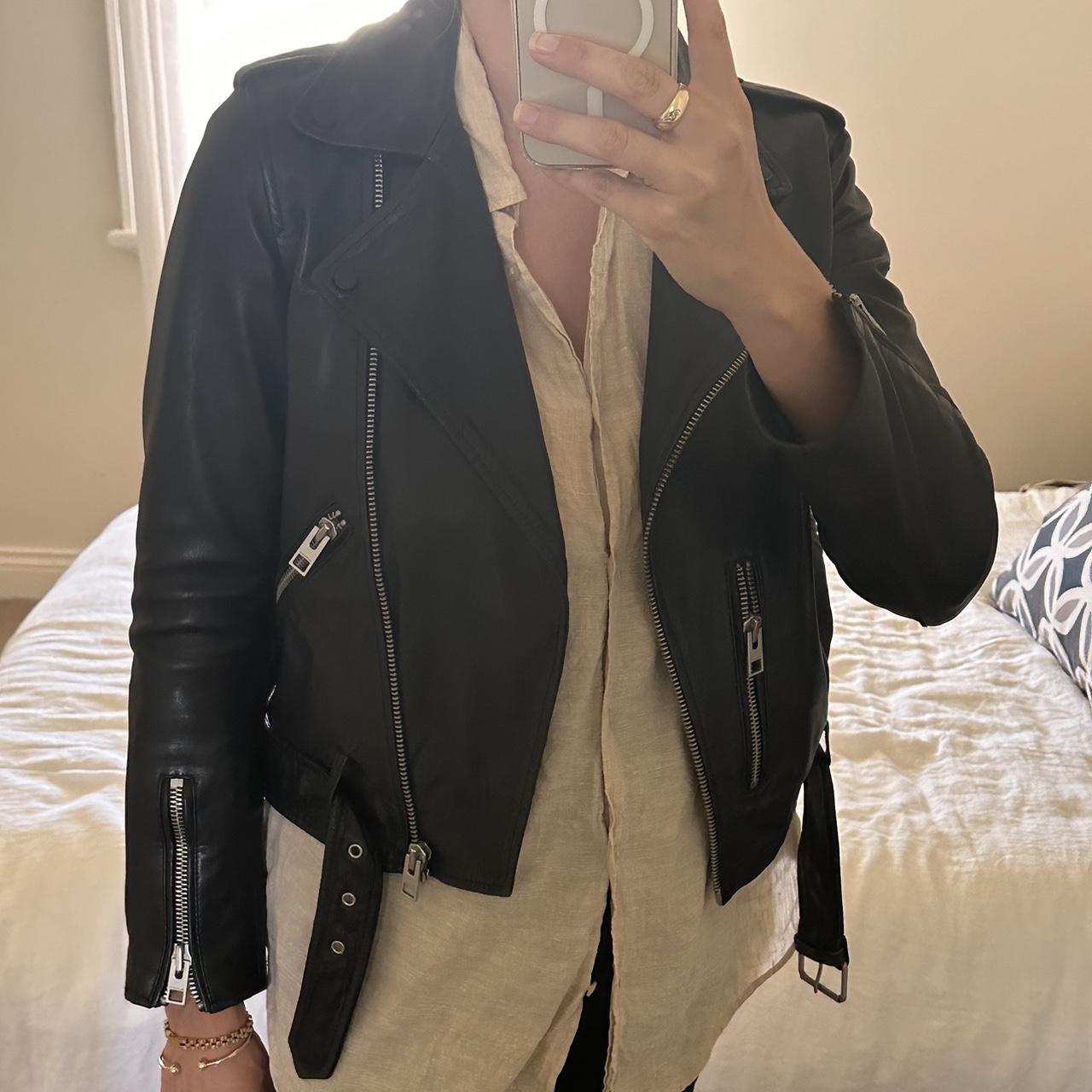 All Saints Leather Jacket UK10 RRP 550 Bulky and... - Depop