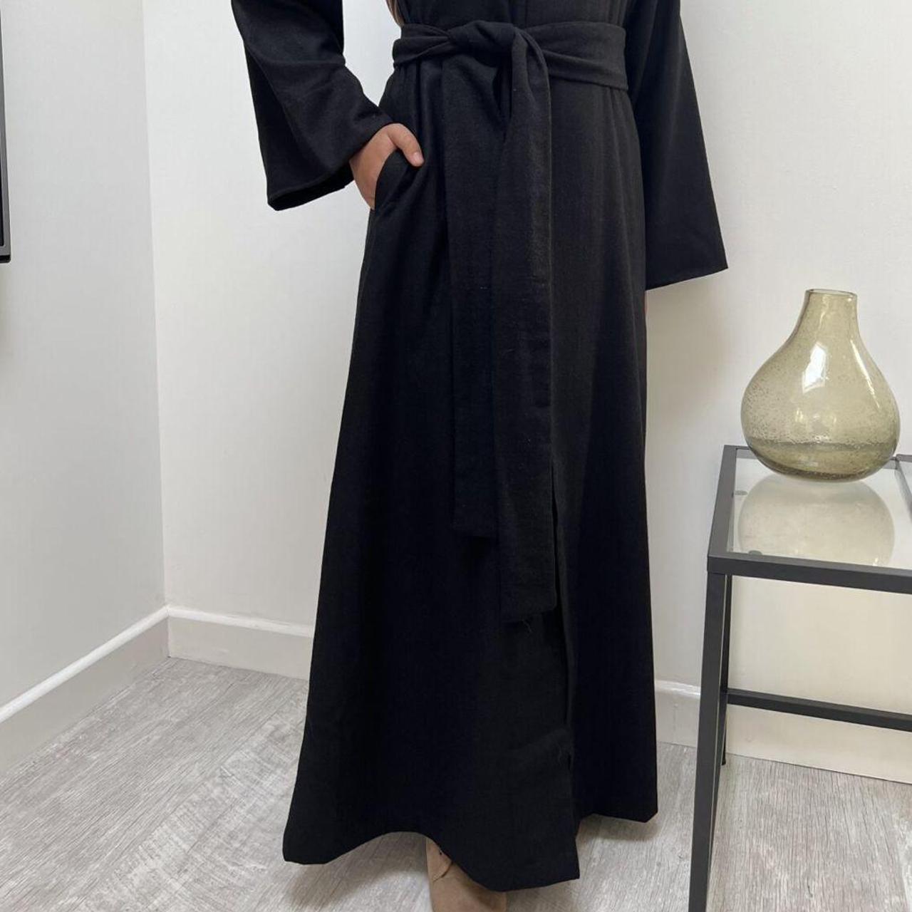 Black Kaira abaya coat with pocket purchased from... - Depop