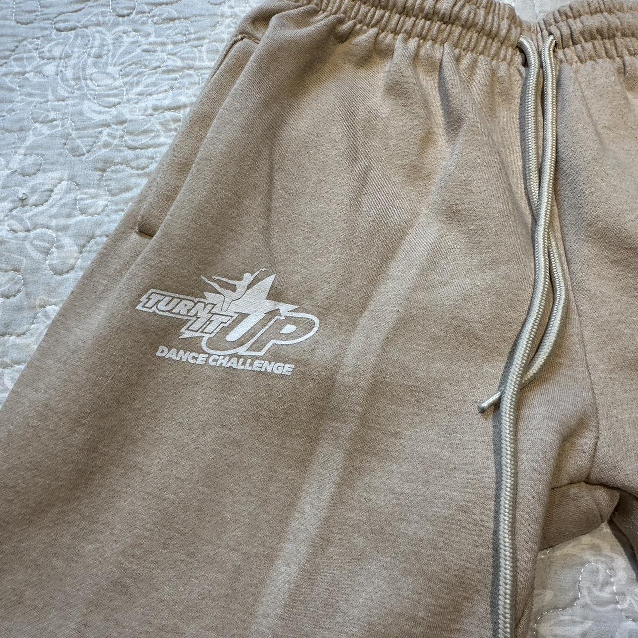 tan sweatpants size xs turn it up dance apparel... - Depop