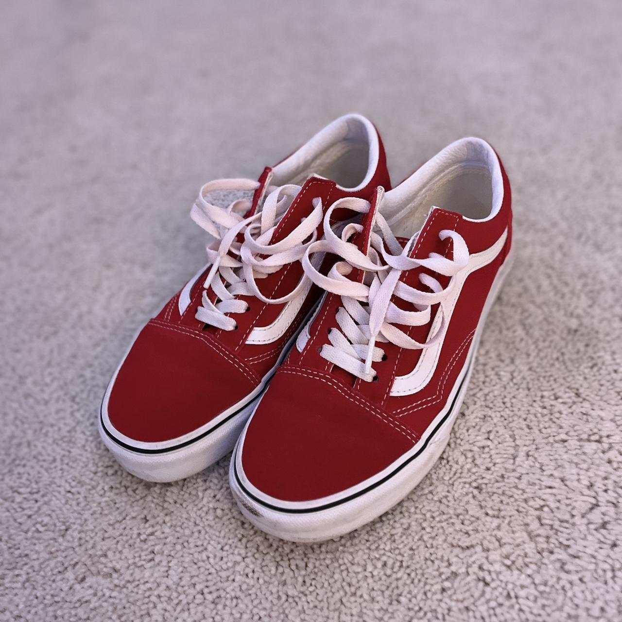 Red Old Skool VANS 🩸 A few scuffs/dirt that can be... - Depop