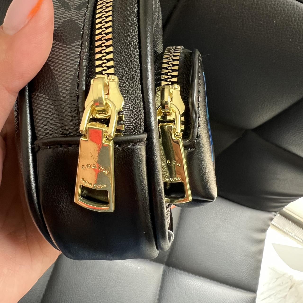 Mini backpack key chain . Black with gold accents .... | Depop