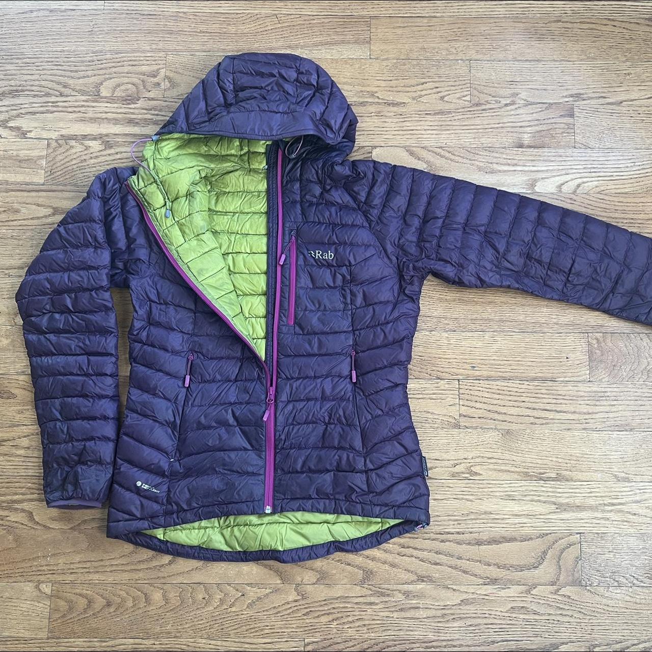 Rab purple and green women’s down... - Depop