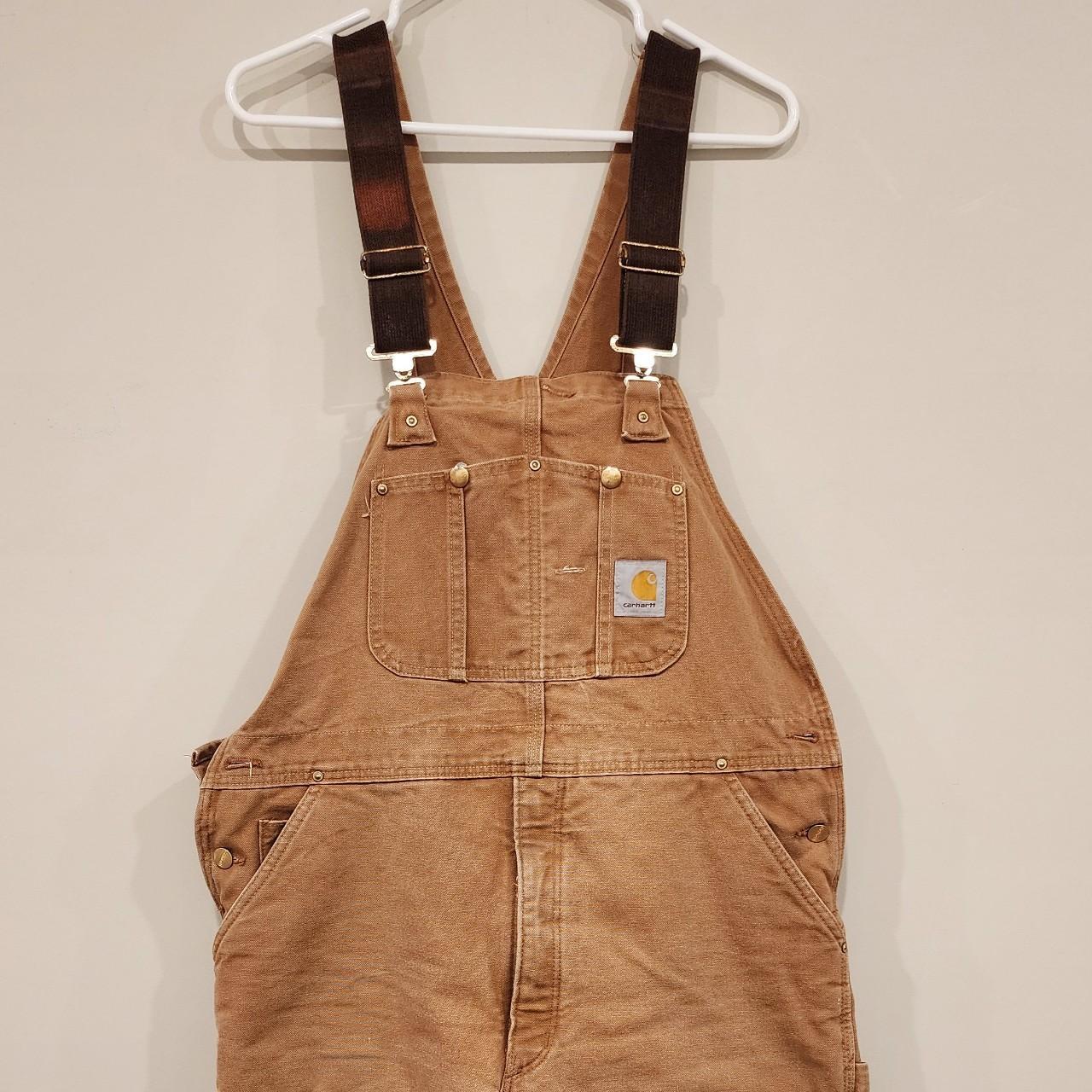 Nice Tan Carhartt Overalls very nice with a warm ... - Depop
