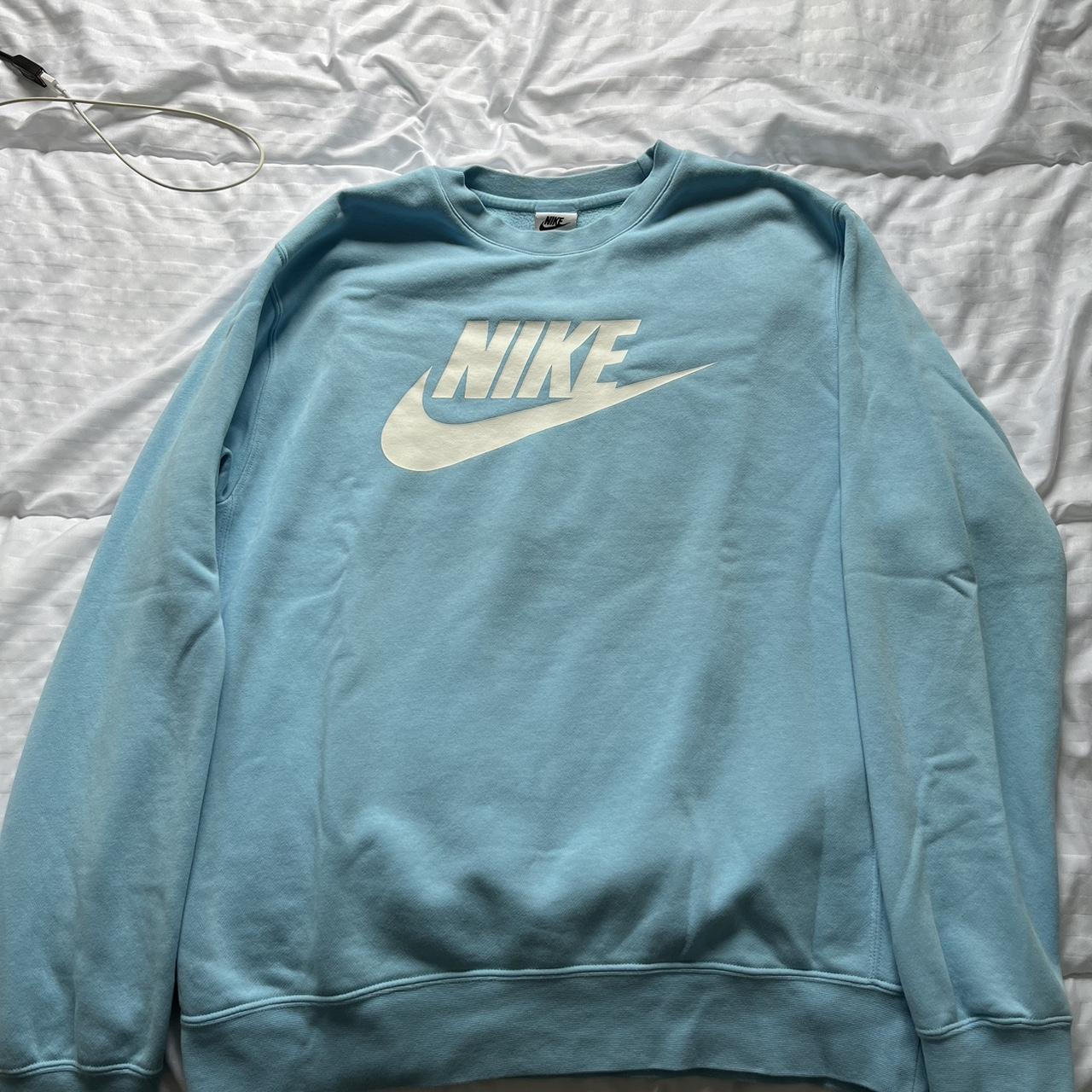 Perfect condition, baby blue Nike crew neck - Depop