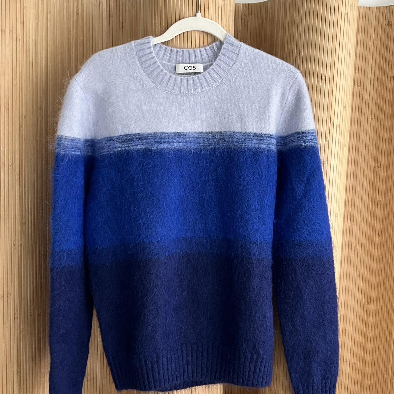 COS mohair blend blue gradient sweater New / Never... - Depop