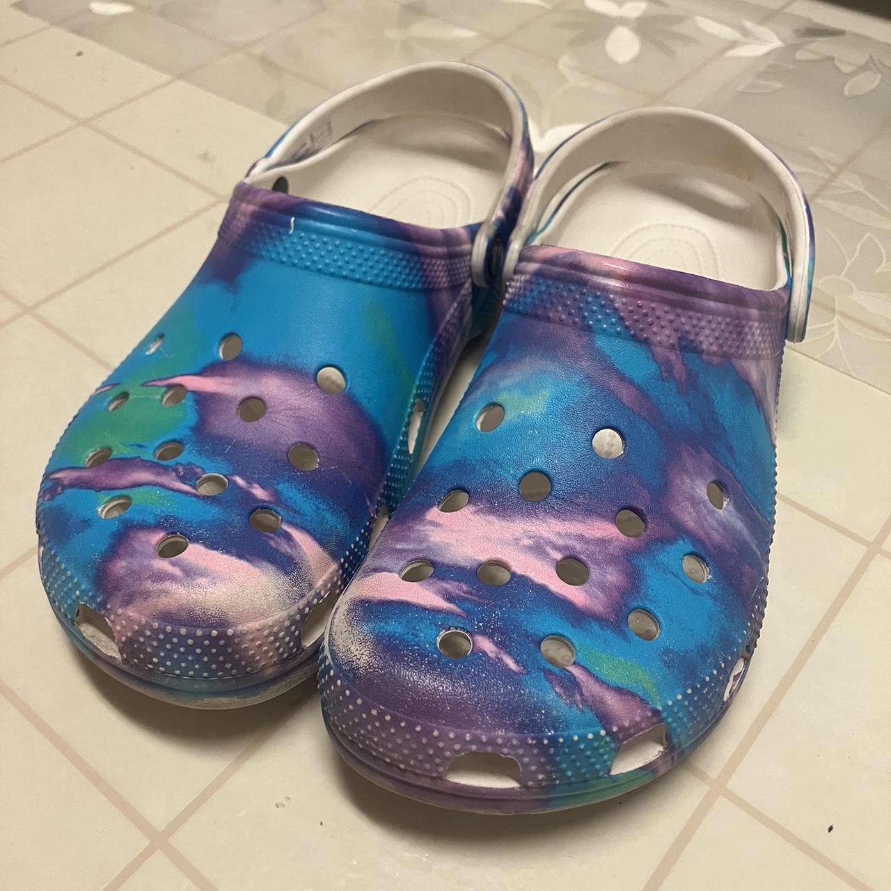 Croc Clogs Have a galaxy sort of look Has a blue,... - Depop