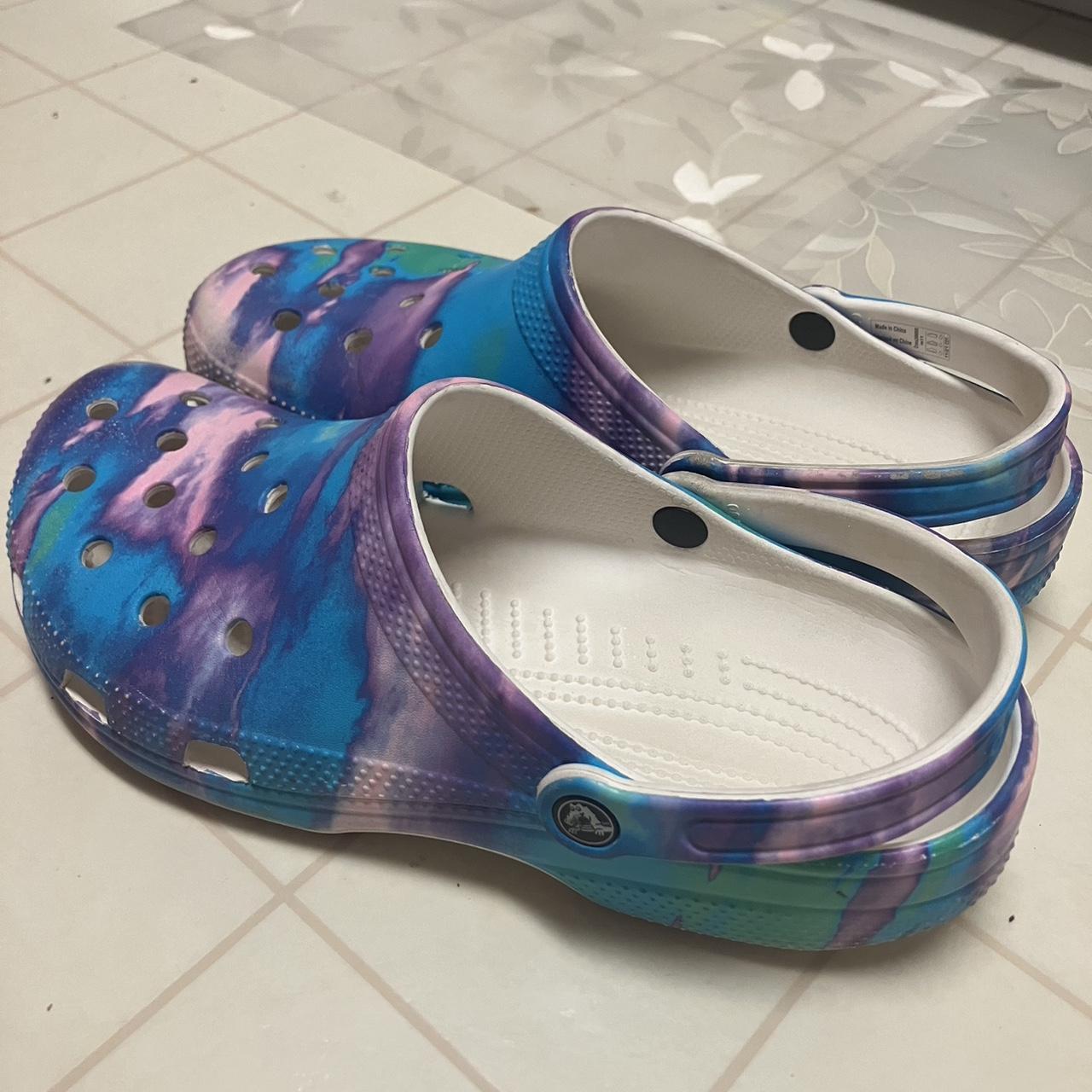 Croc Clogs Have a galaxy sort of look Has a blue,... - Depop