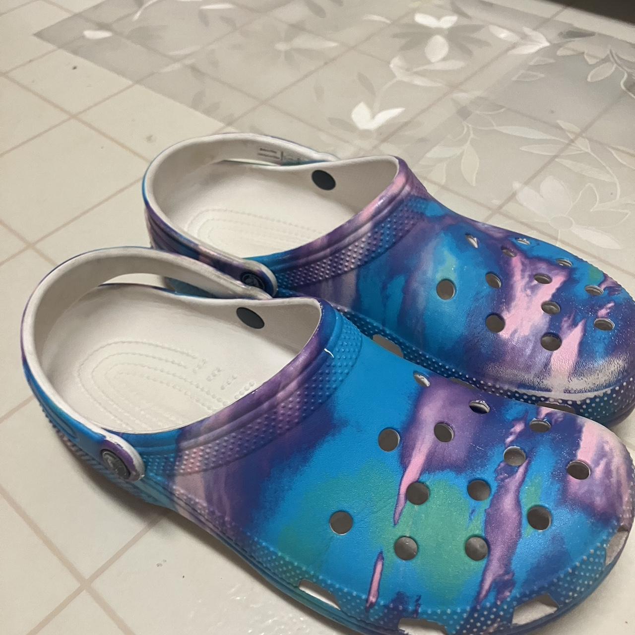 Croc Clogs Have a galaxy sort of look Has a blue,... - Depop