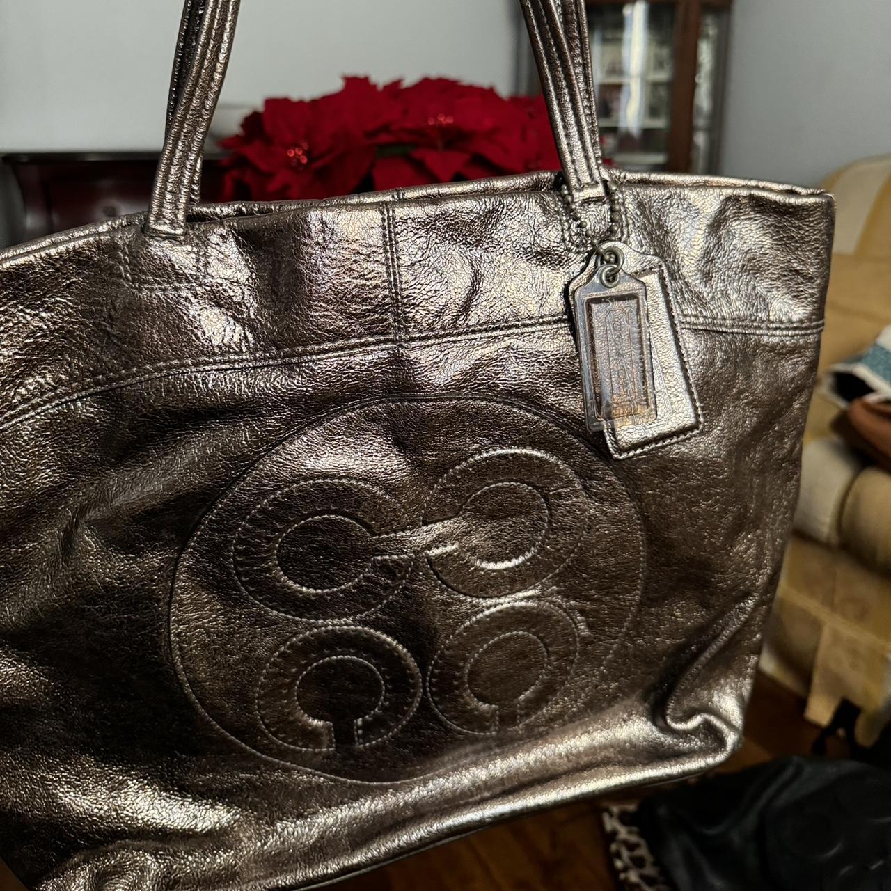 Vintage Cute metallic coach bag 🩶 In perfect... - Depop