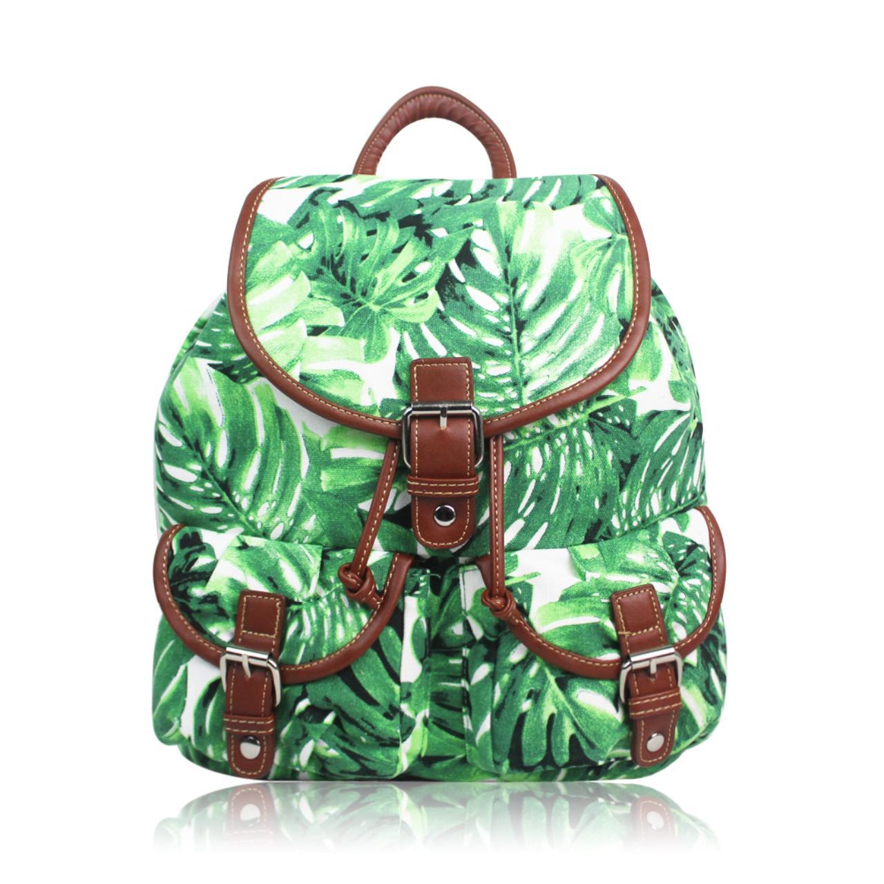Hawaiian Leaf Double Pocket Backpack Green! This... - Depop