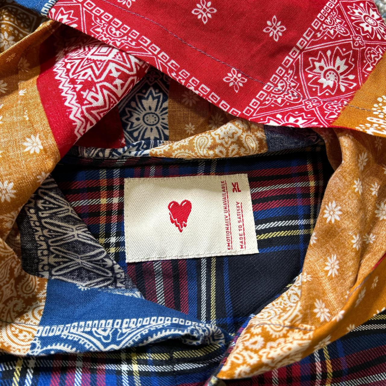 RARE Emotionally Unavailable Multi-Coloured Flannel... - Depop