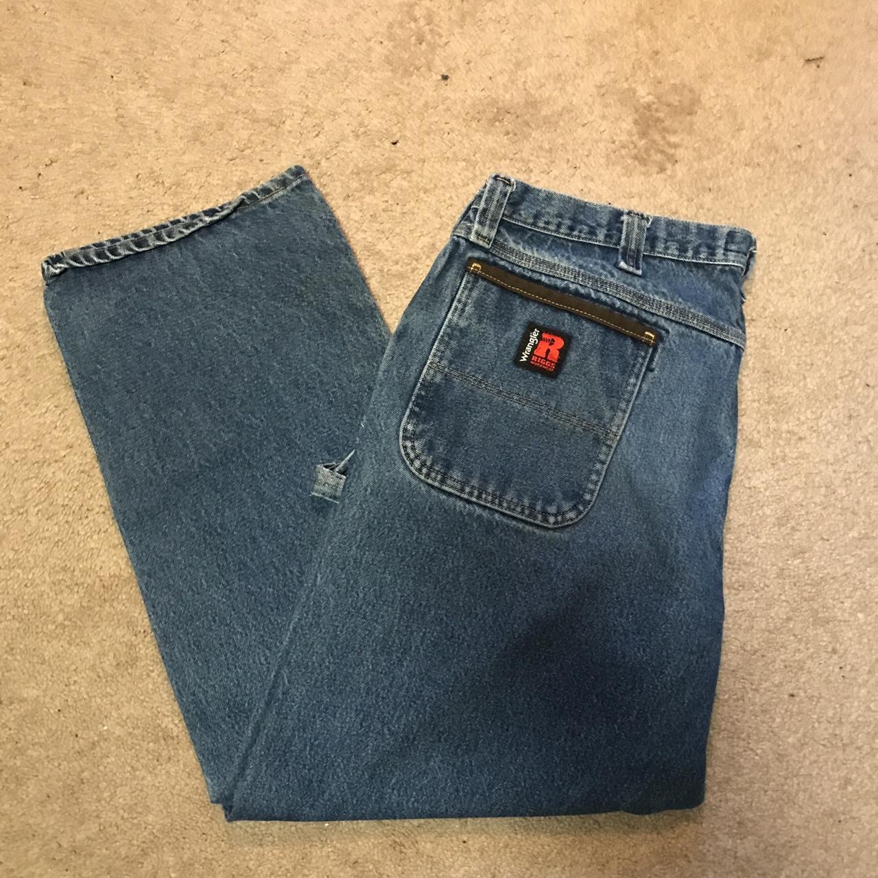 Baggy Riggs jeans No imperfections Size... - Depop
