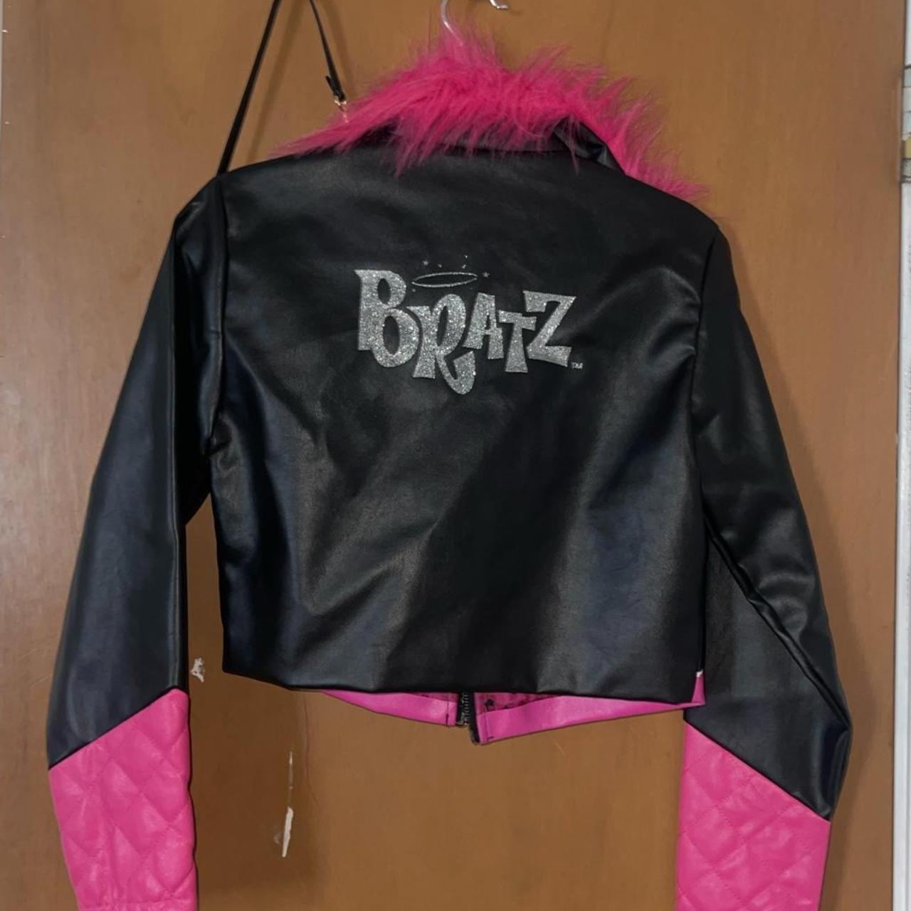 Bratz Jacket - Pink and black (leather jacket) - Depop