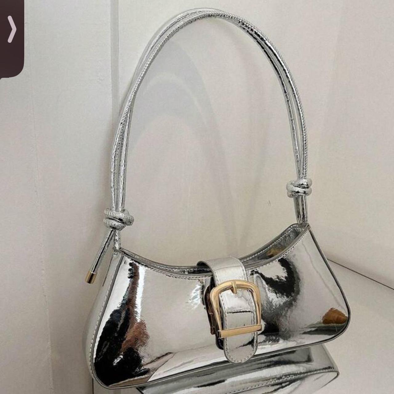Metallic silver purse Never used in perfect... - Depop