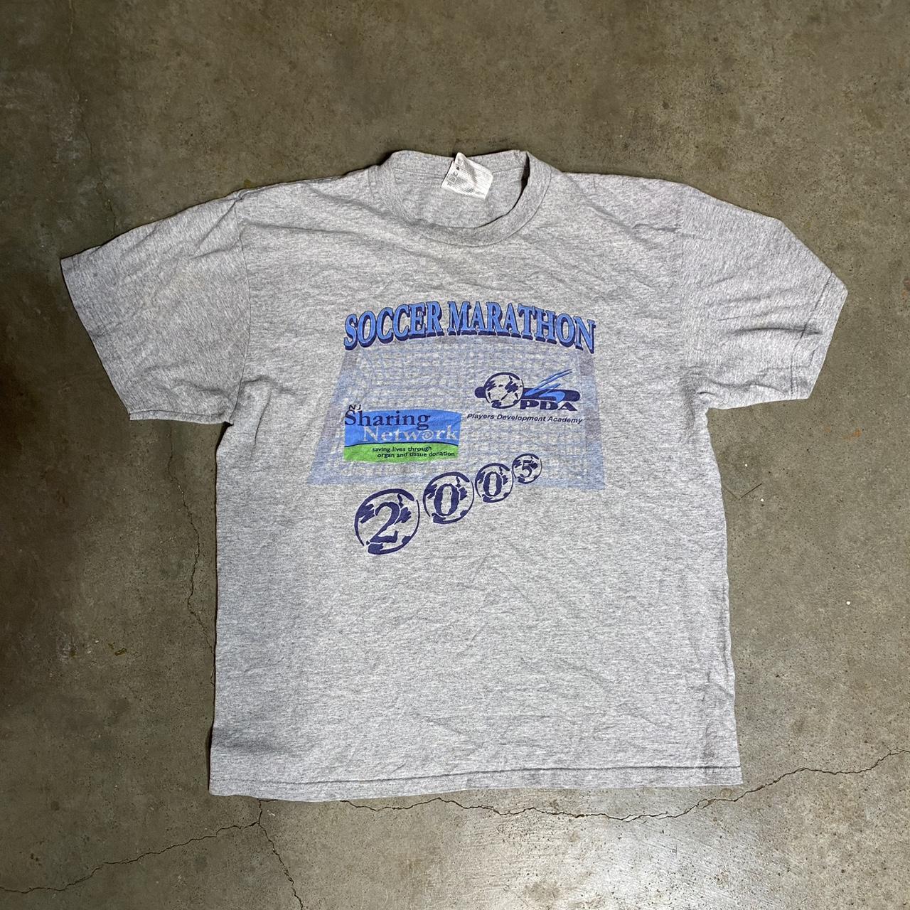 Grey vintage 2003 soccer marathon shirt soccer #nike | Depop