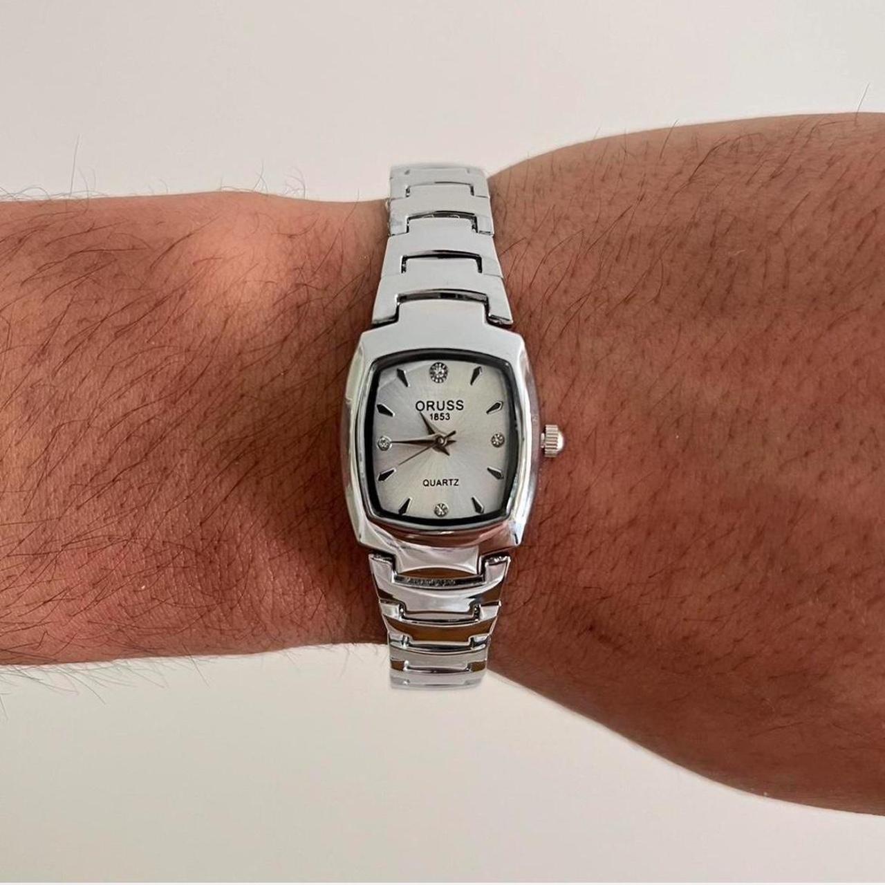 vintage oruss luxury silver watch works well and... - Depop