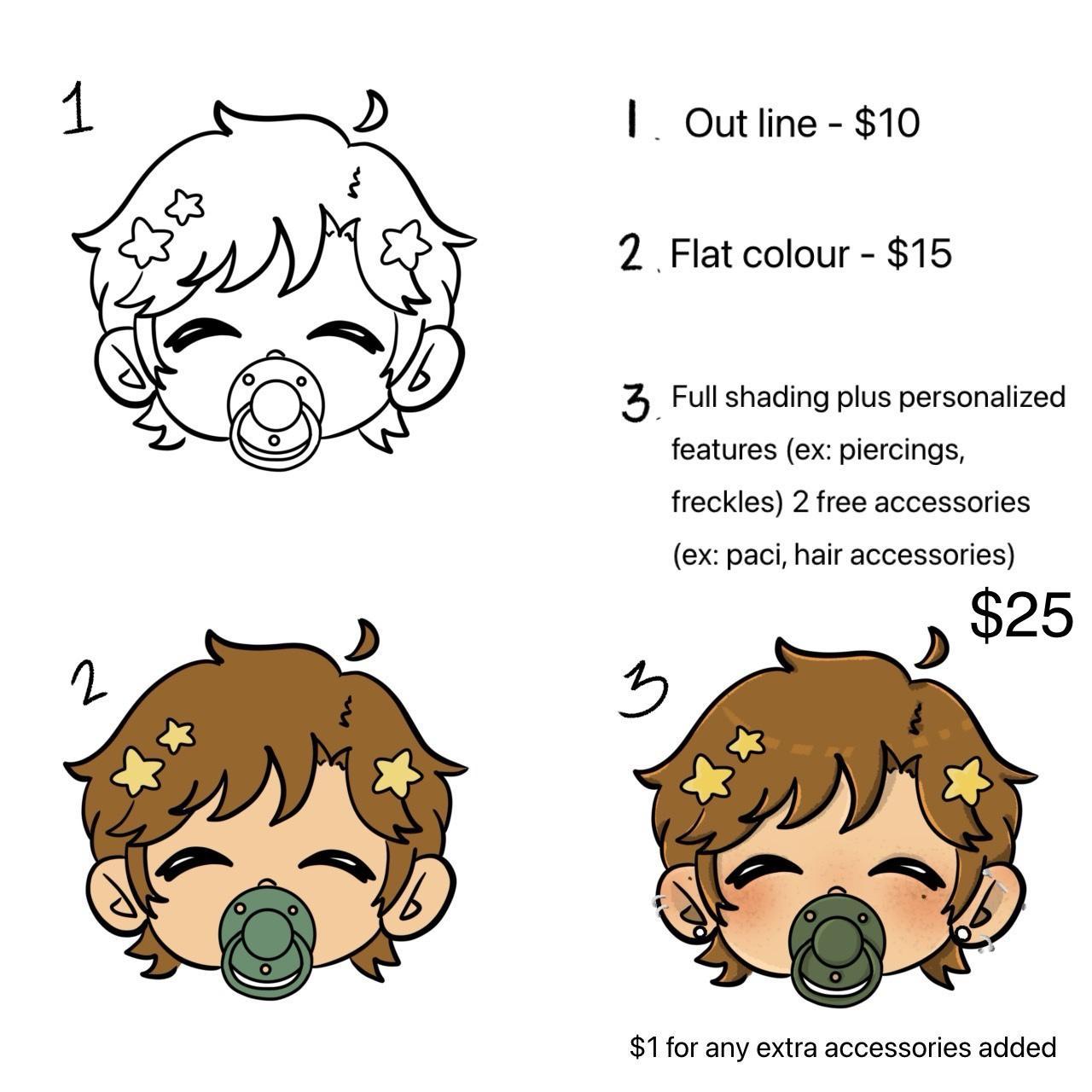 #Littlespace chibi pfp art commission Digital... | Depop