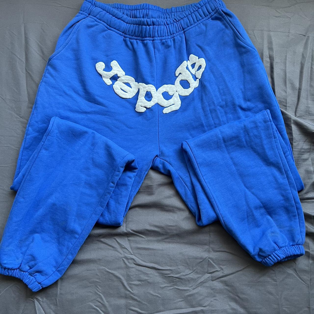 Blue spider sweatpants size large brand new worn once - Depop