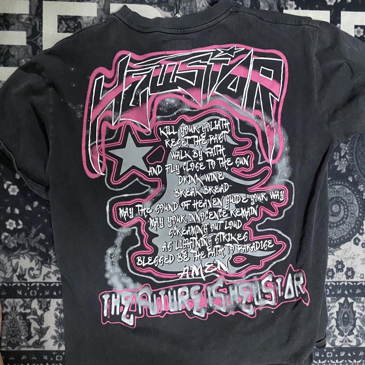 Black and pink Hellstar shirt Size medium - Depop