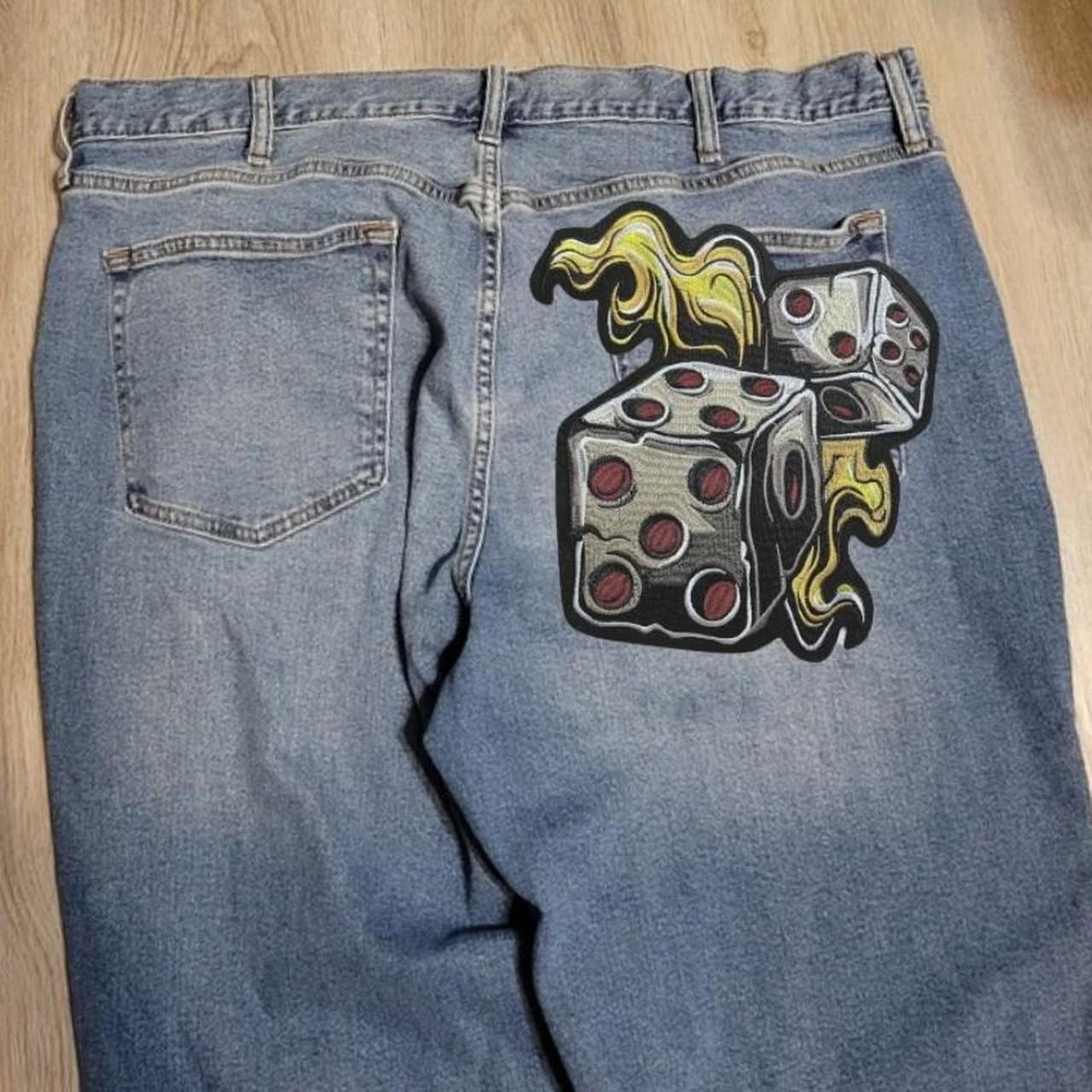 Y2k JNCO Like Skater Dice Embroidery Patch Baggy... - Depop