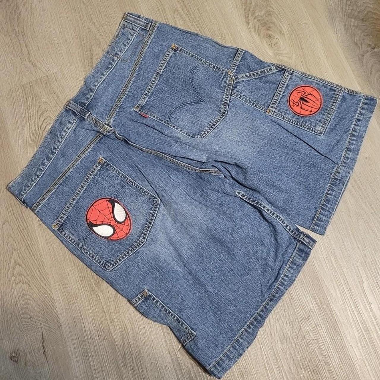 Spiderman Carpenter Faded Cargo Skater Jorts Jean... - Depop