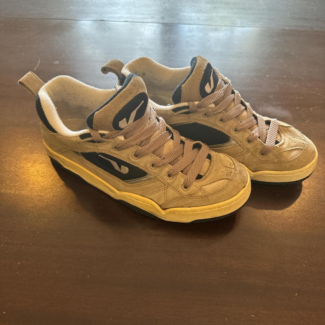 Vintage 90s/00s Vans Khaki Trainers y2k puffy skater... - Depop