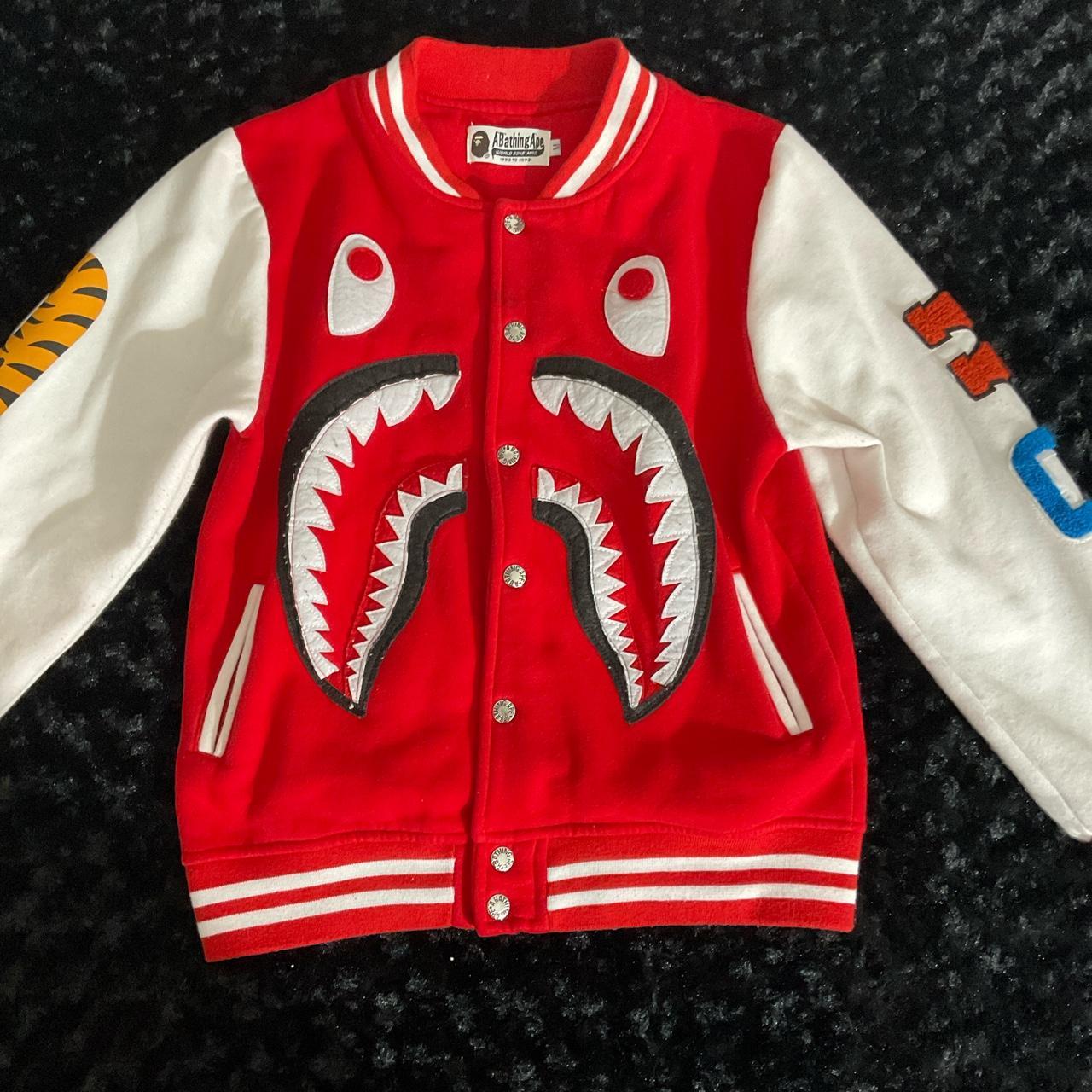 Bape Varsity Jacket Size Medium Stain on the front... - Depop