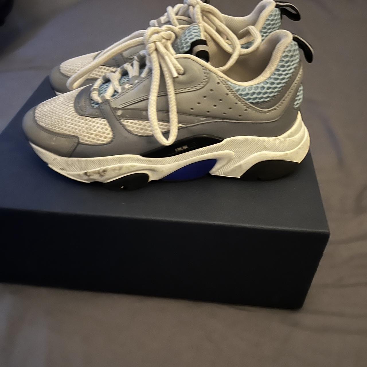 Dior b22 white and baby blue could do with a clean... - Depop
