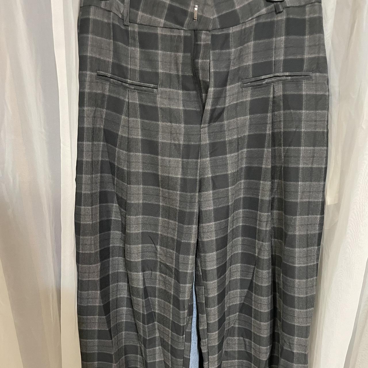 Cider Black & grey plaid pants. High waisted and... - Depop