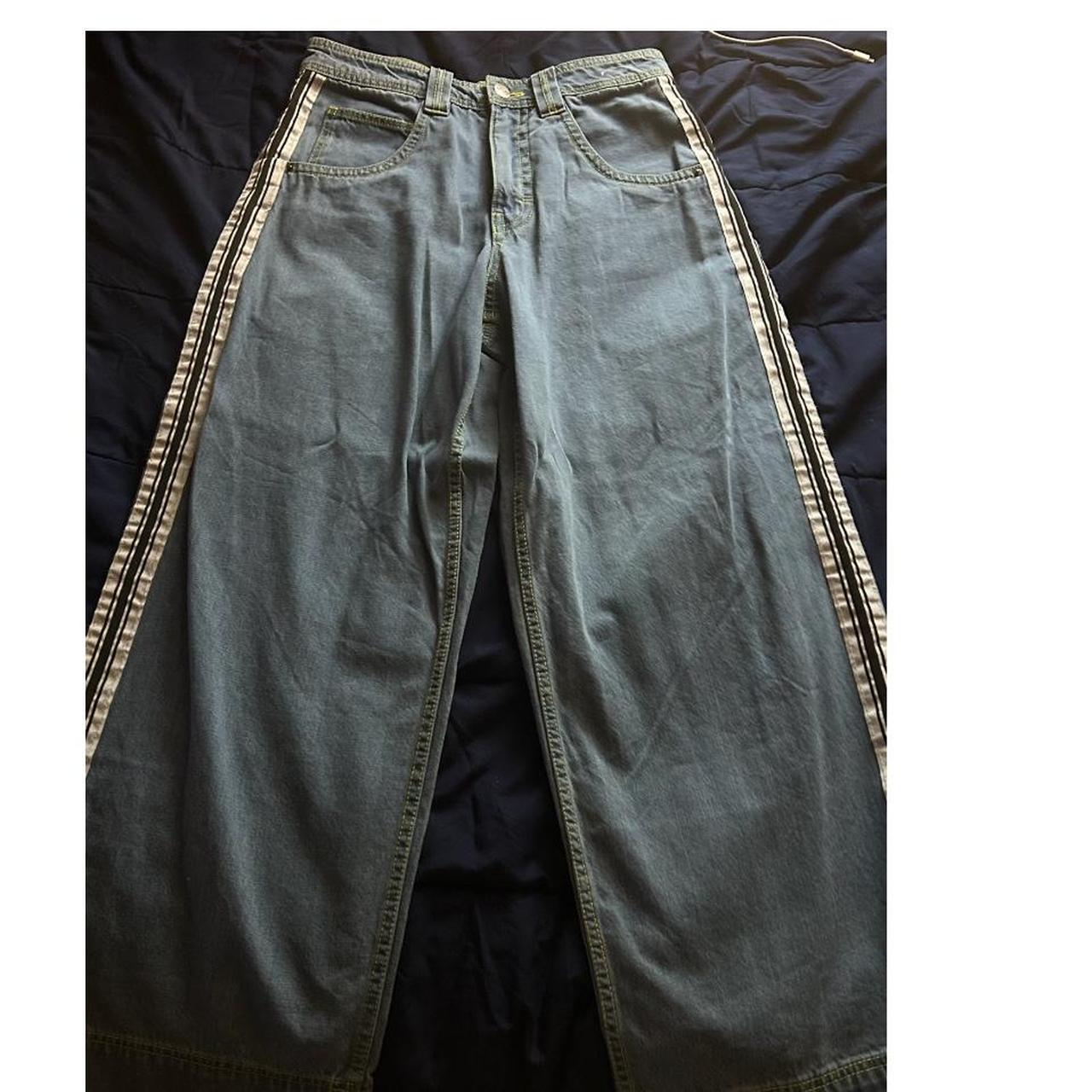 ALAB Striped like adidas denim jeans Size 32-32... | Depop