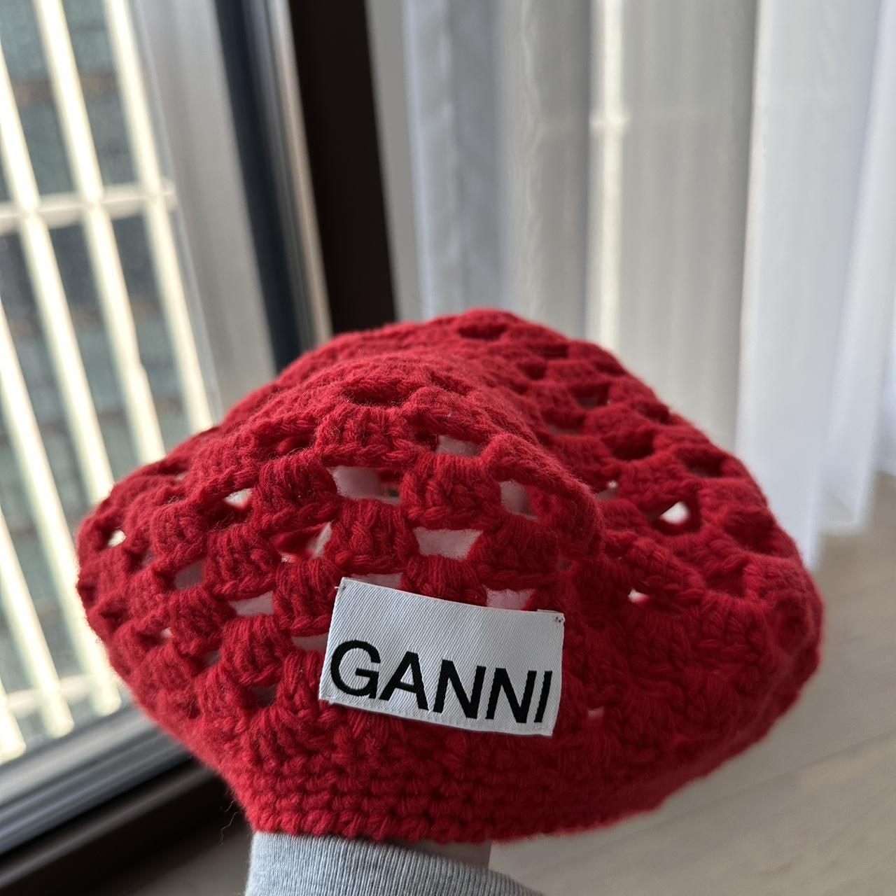 Ganni hat red Red knit beret - Depop