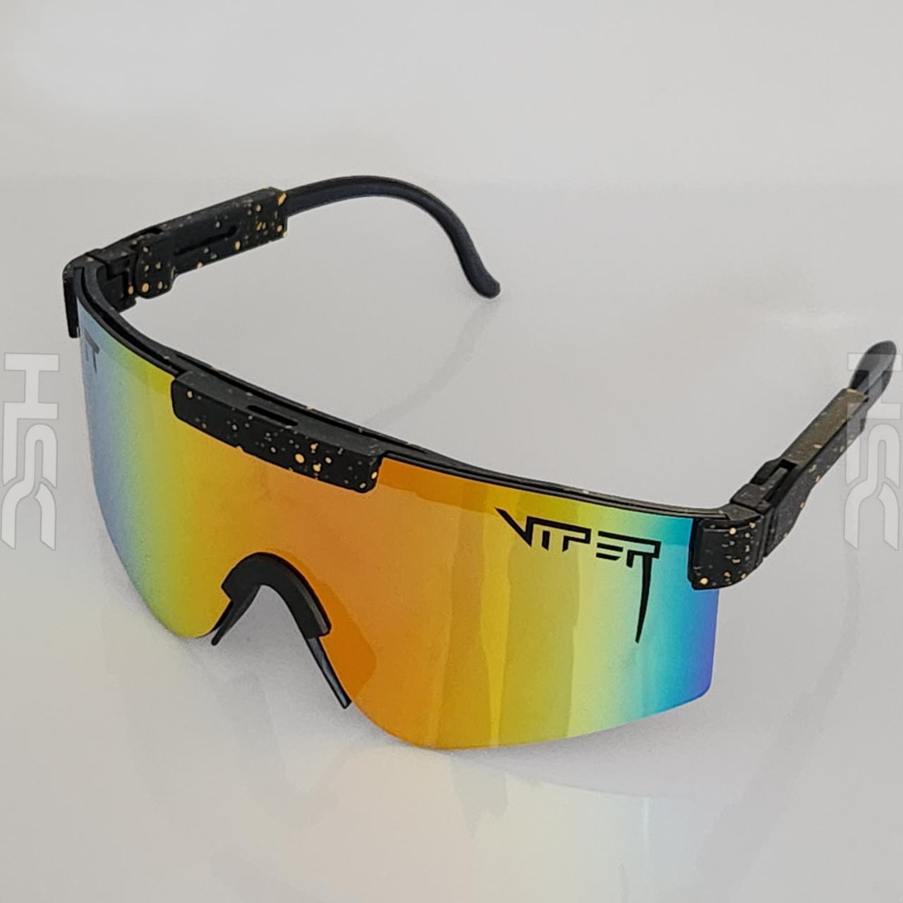 Black Frame with Flash Orange Mirror Lens Pit Viper... - Depop