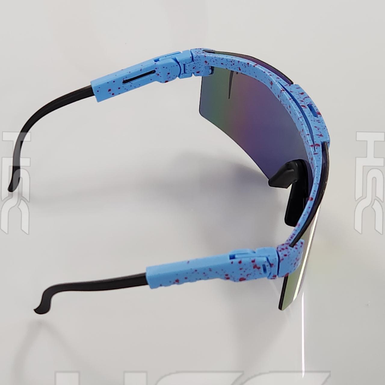 Light Blue Frame with Flash Pink Mirror Lens Pit... - Depop