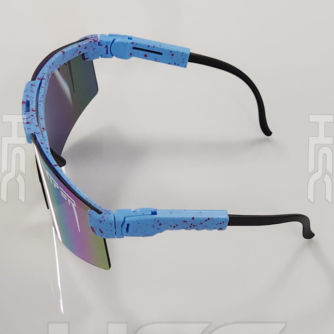 Light Blue Frame with Flash Pink Mirror Lens Pit... - Depop