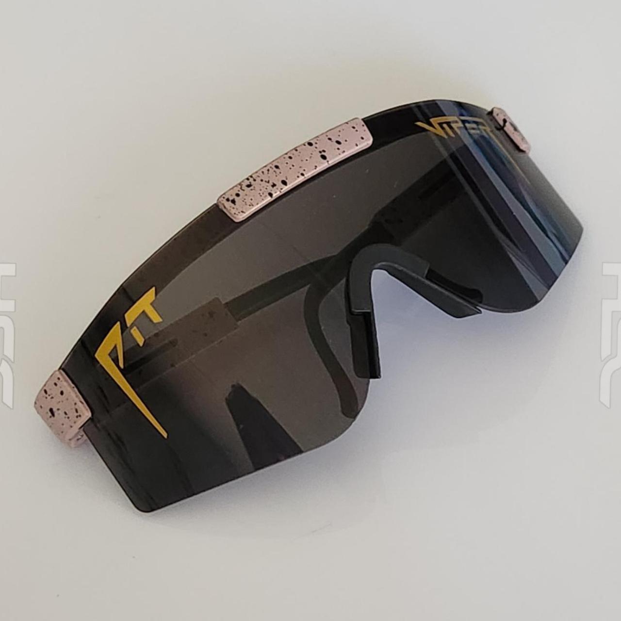 Tan Frame with Dark Smoke Tinted Lens Pit Viper... | Depop