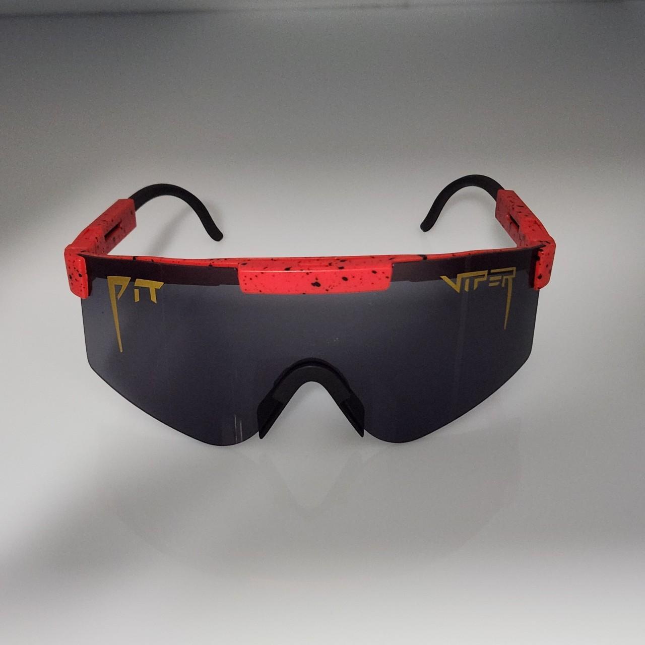 Red Frame with Dark Smoke Tinted Lens Pit Viper... - Depop