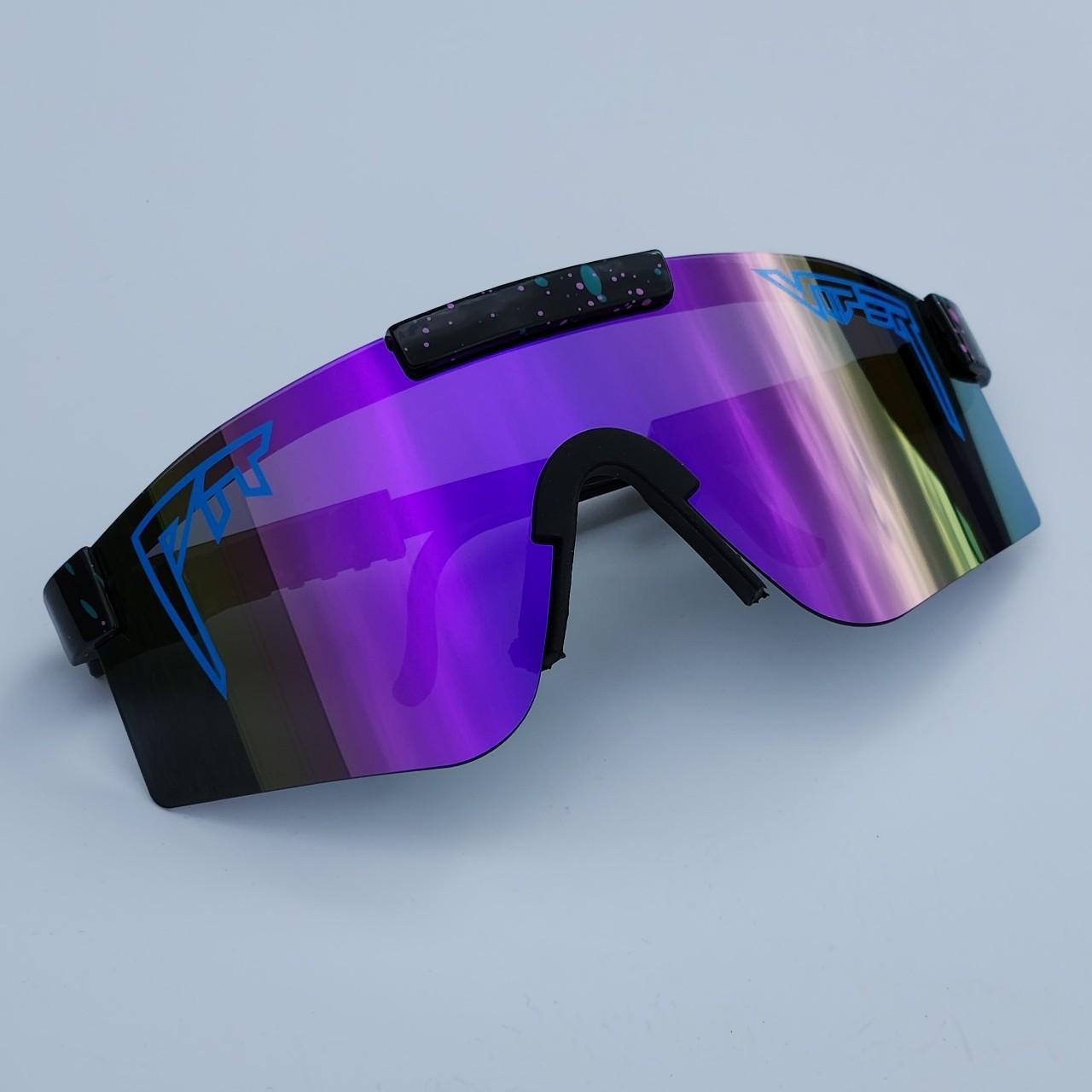 Polarized Black Frame with Violet Mirror Lens Pit... | Depop