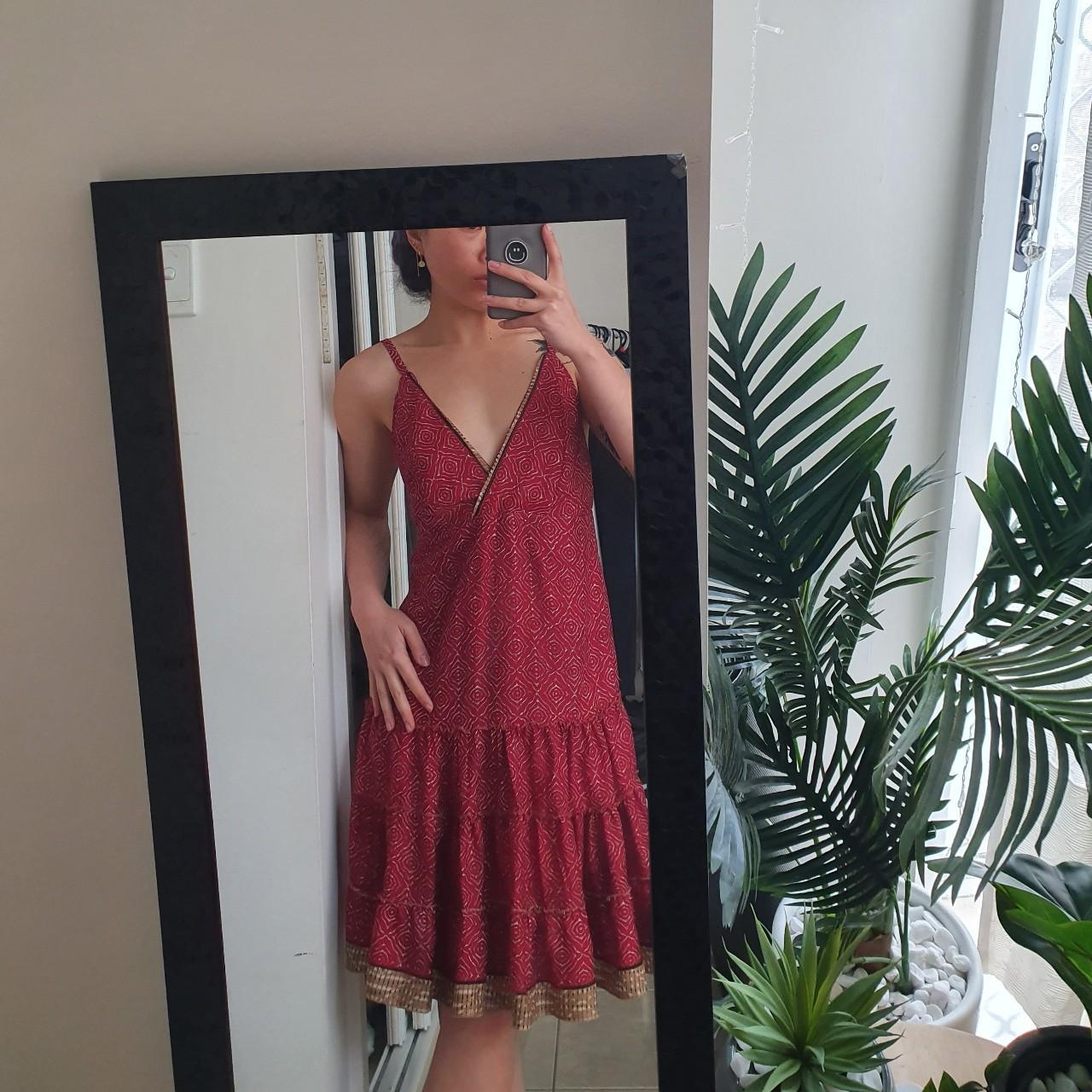 Tree of Life Red Dress Super Comfy One Size, good... - Depop
