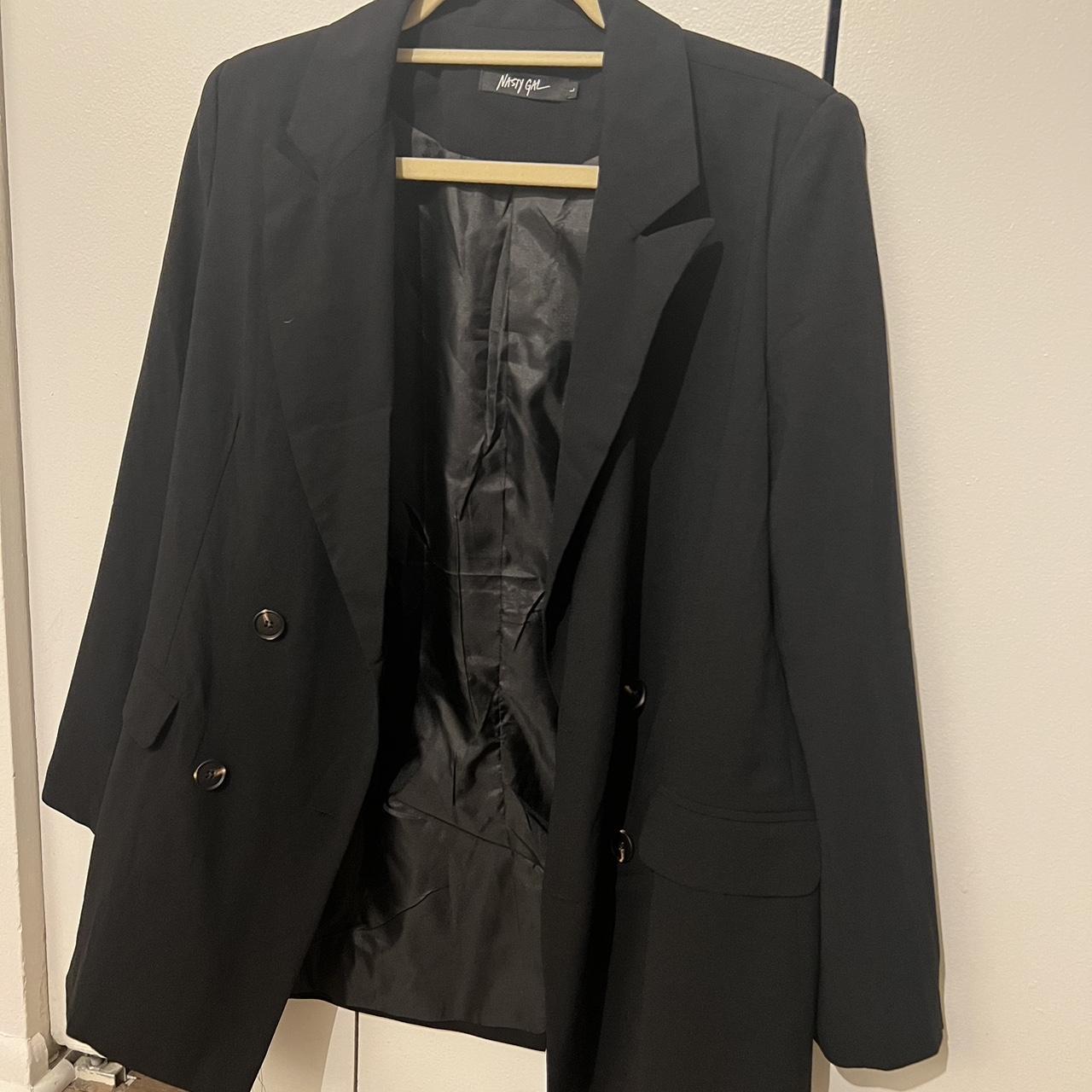 Nasty Gal black blazer with buttons on both sides,... - Depop