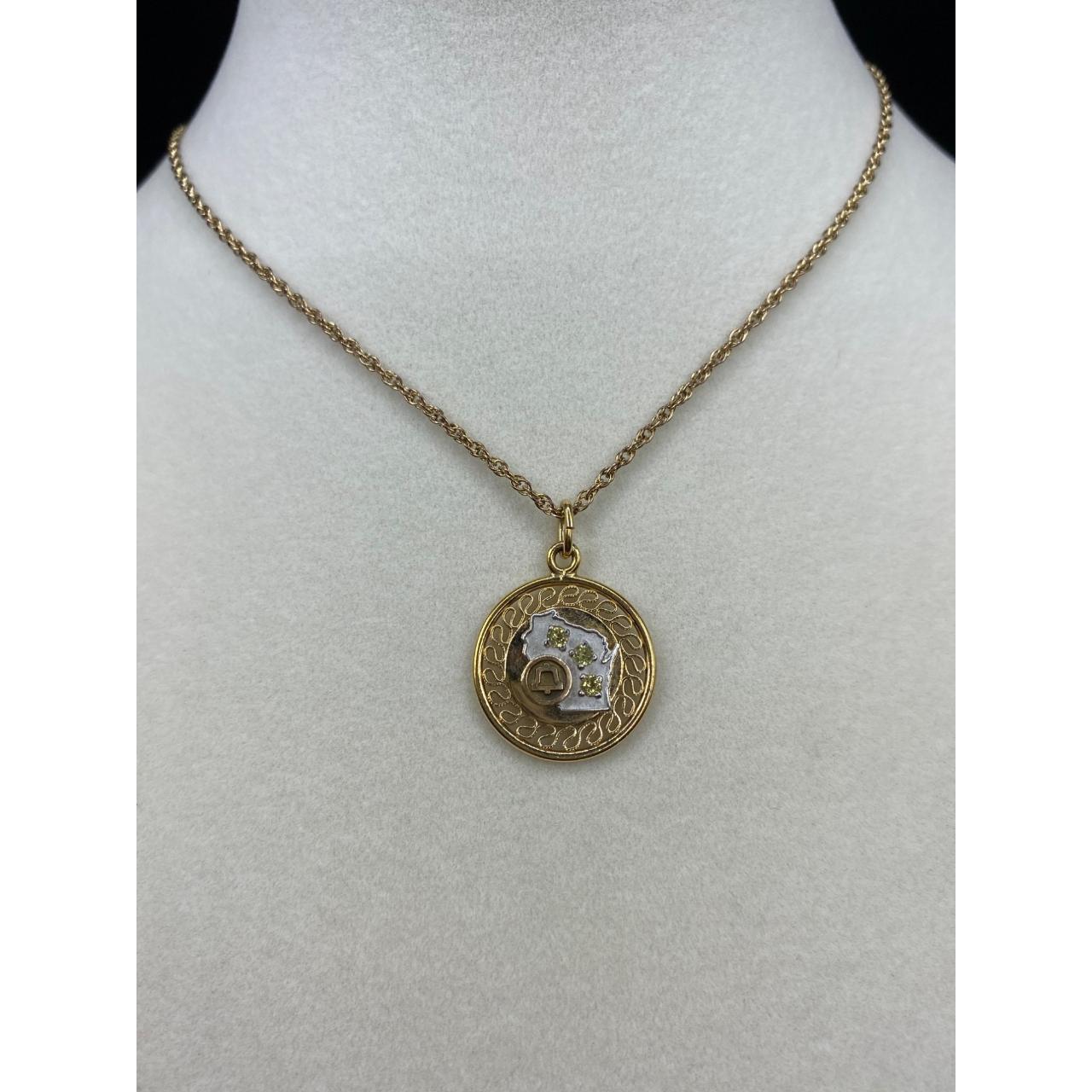 Gold filled Wisconsin bell necklace Stamped: gold... - Depop