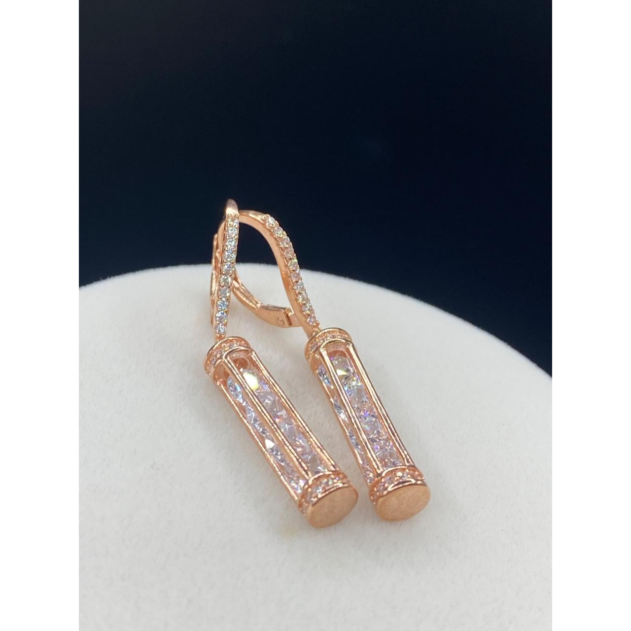 FZN FUZION 925 CZ rose gold earrings Stamped: 925... - Depop