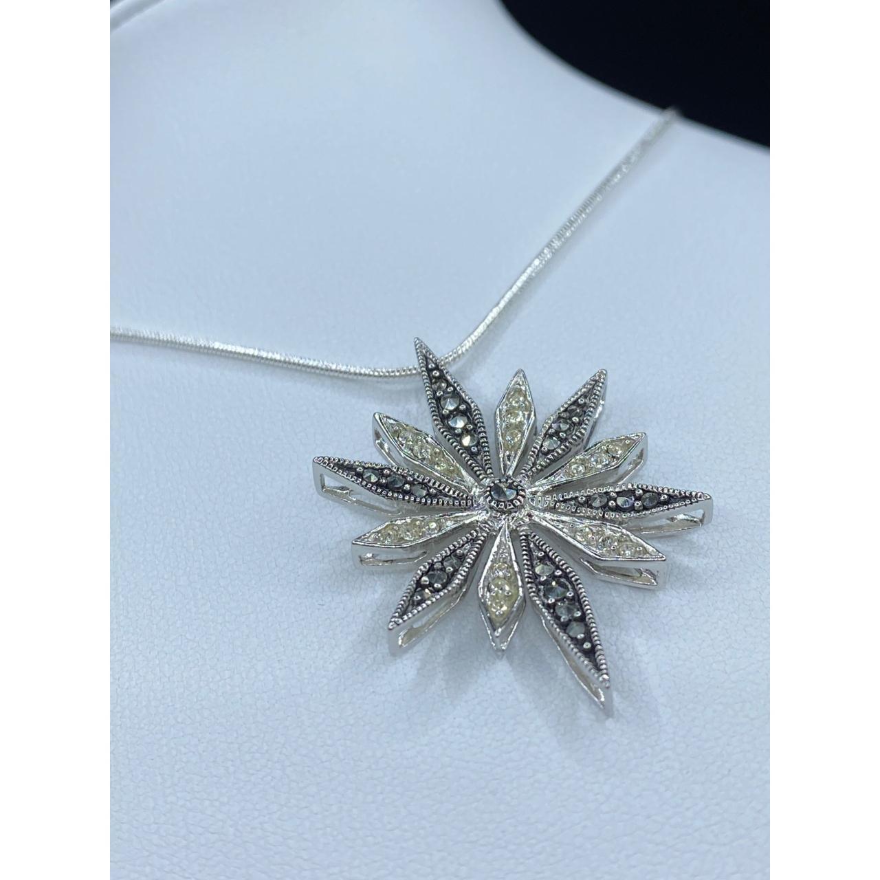 925 marcasite star necklace Stamped: 925 China... - Depop
