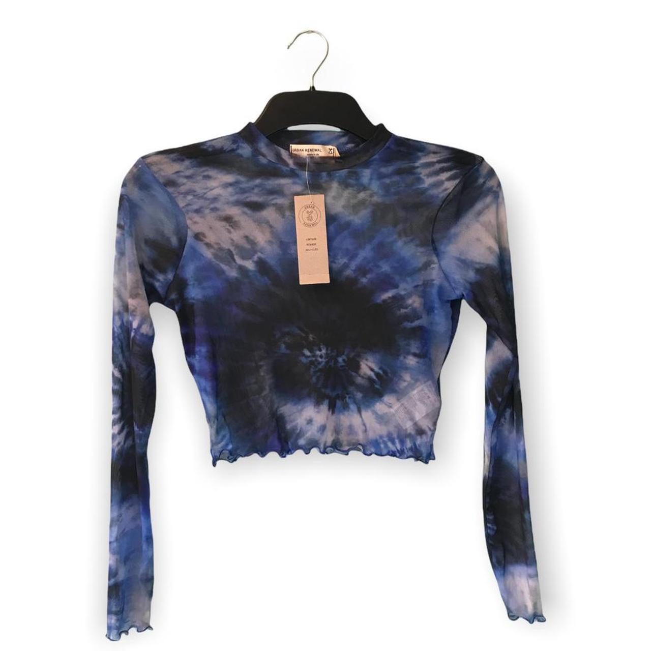 UO Blue Tie Dye Mesh Top XS This is such a fun Blue... - Depop
