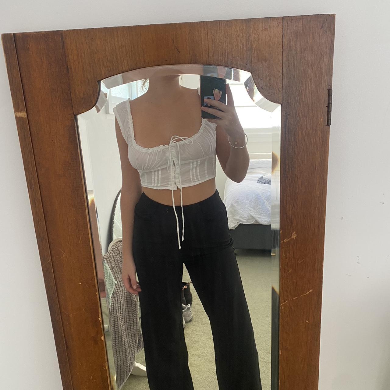 White cottage core cotton top Cutest staple top ever... - Depop