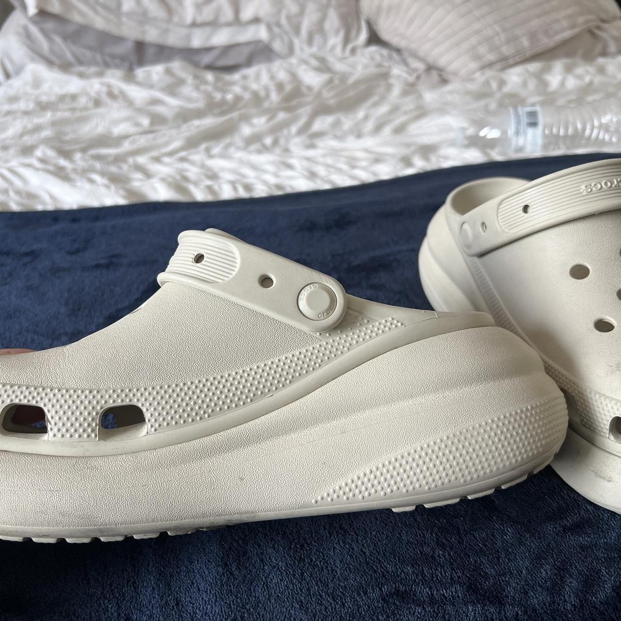 Extra platform crocs, color is Bone, worn for gym... - Depop