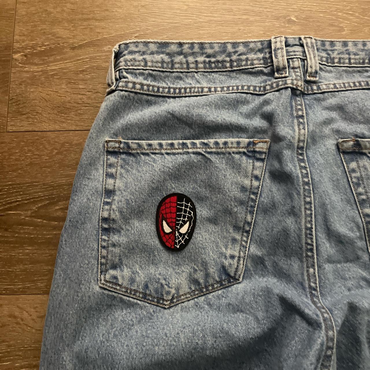 Y2K Jnco Style Custom Spider-Man Super Baggy Skater... - Depop